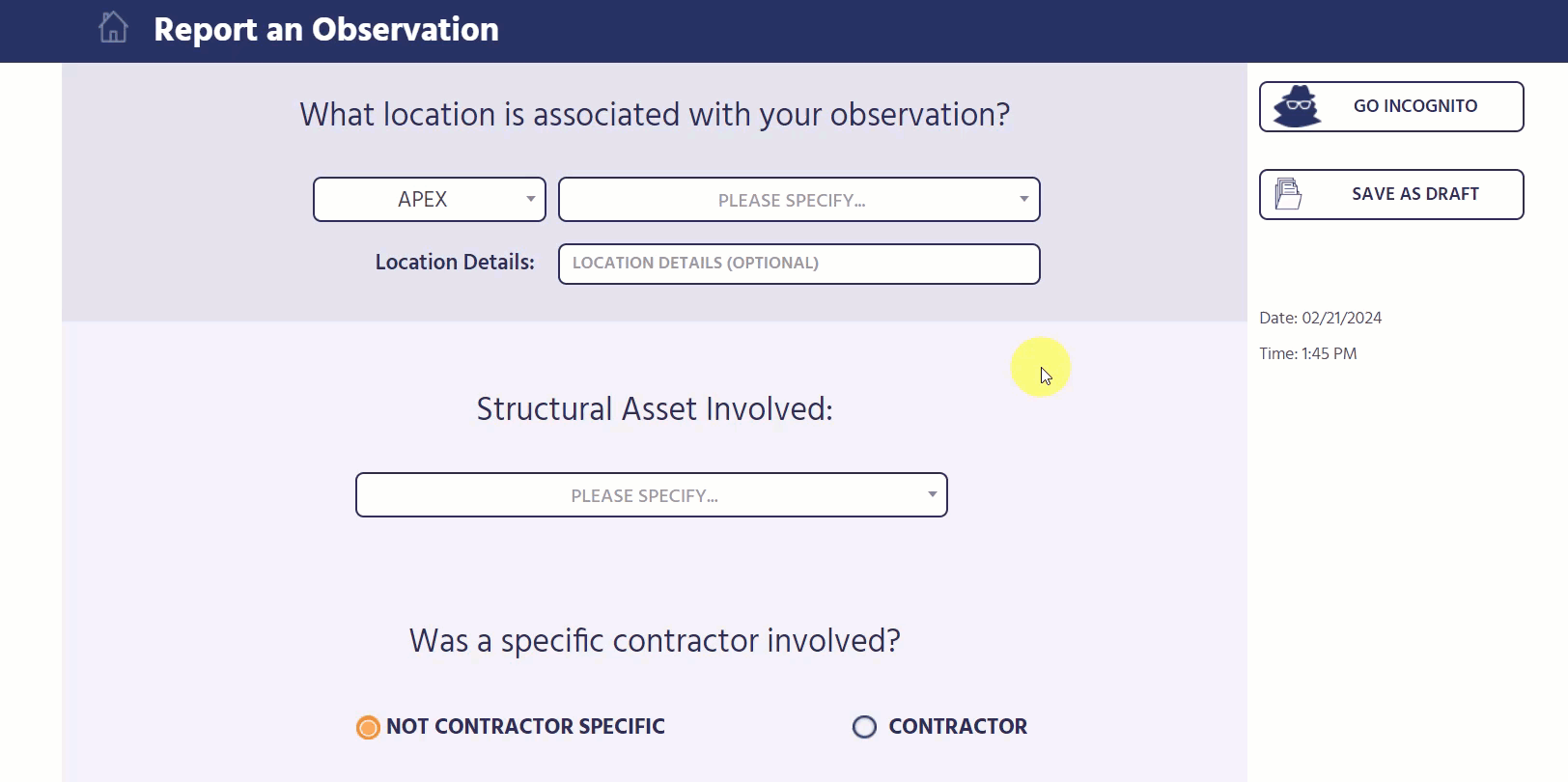 Ethical/Social Concern Observation Type